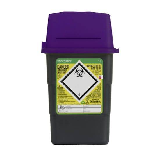 1 Litre Sharpsafe Purple Bin – Safe Medical Disposal – UKMEDI