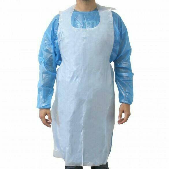 100 White Disposable Aprons (16 Micron, NHS Spec, Flat Pack) – UKMEDI
