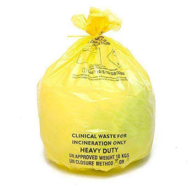 Yellow Heavy Duty Clinical Waste Sacks 90 Litres x 25 – UKMEDI