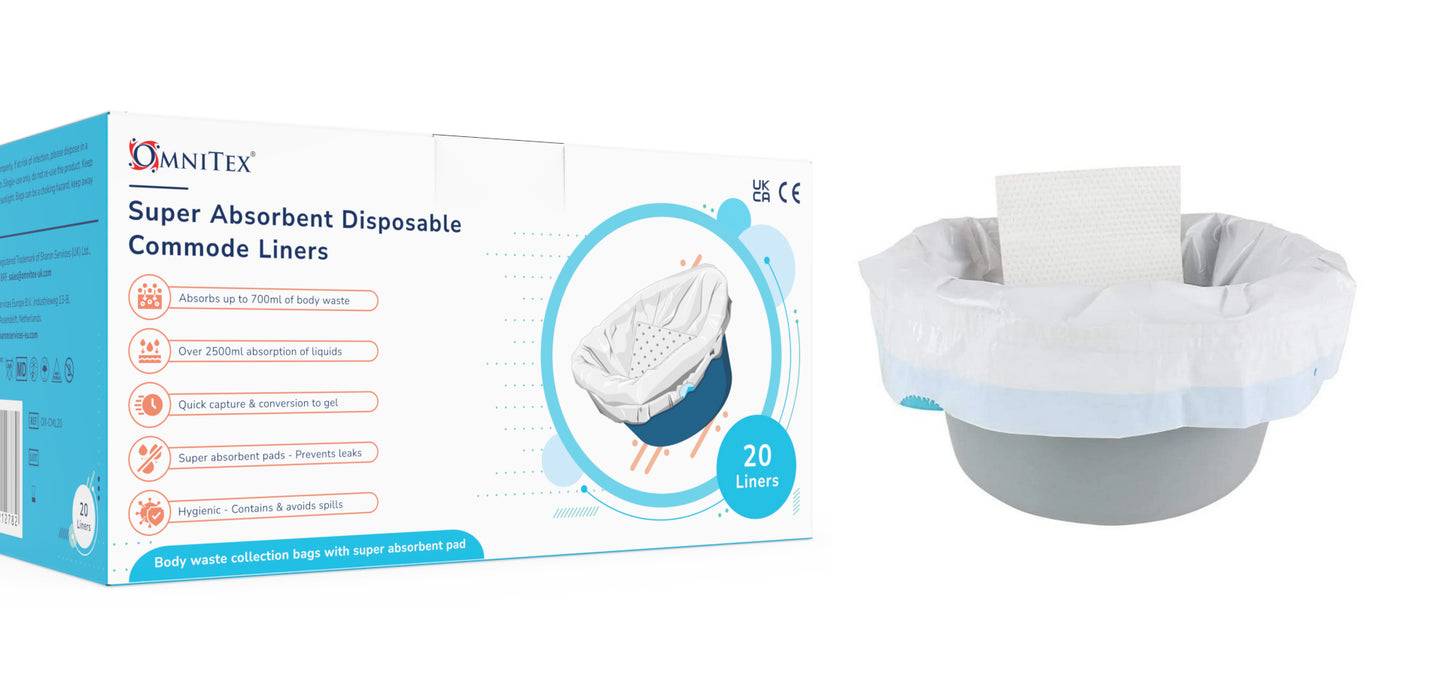Omnitex 2500ml Disposable Commode/Bed Pan Liners Box of 20 – UKMEDI