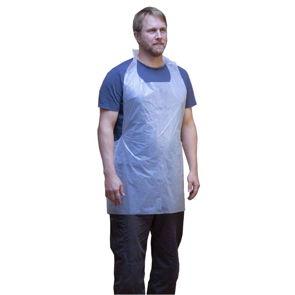 White Premium Disposable Flat Pack Aprons Pack of 100 – UKMEDI