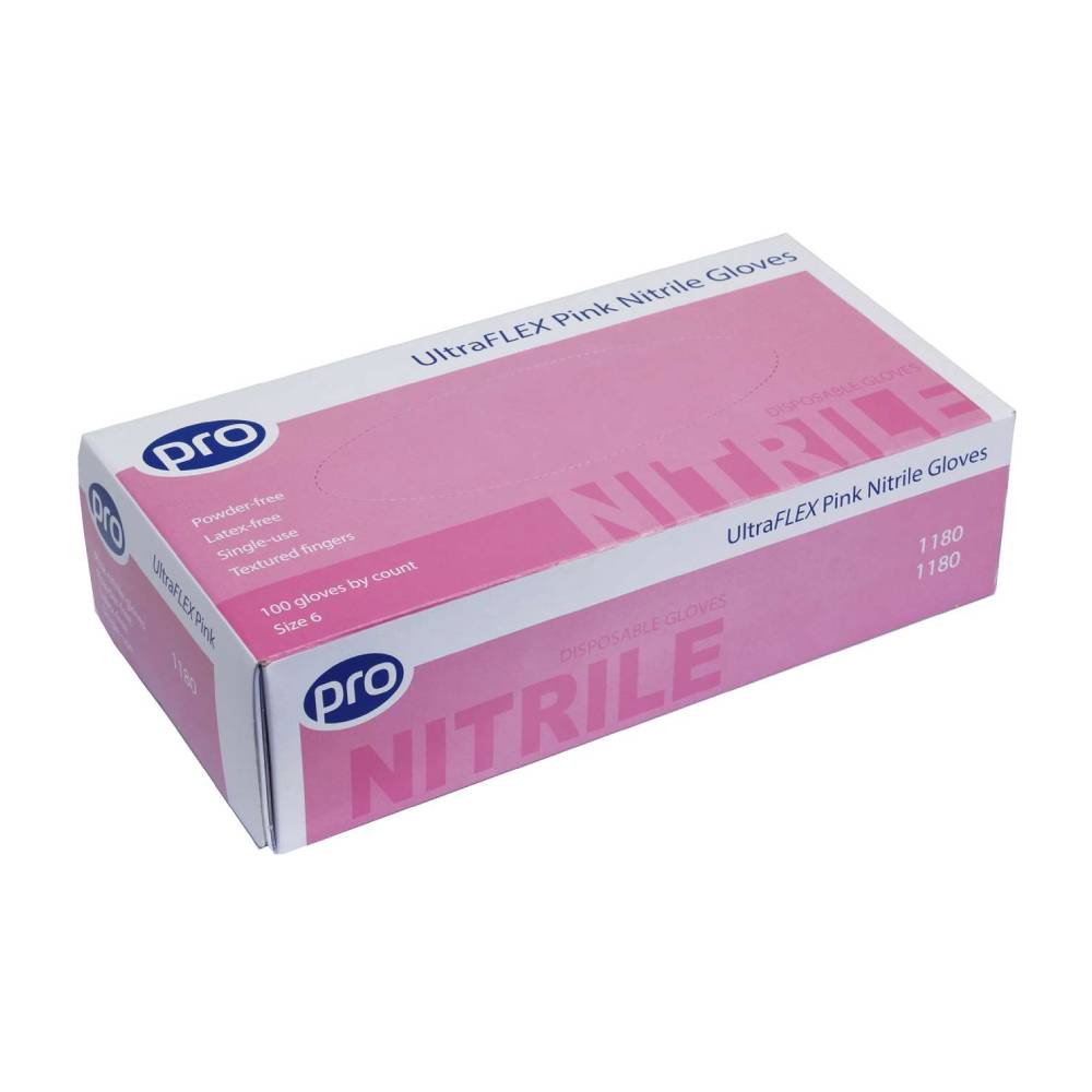 PRO UltraFLEX Pink Nitrile Gloves Box of 100 – UKMEDI