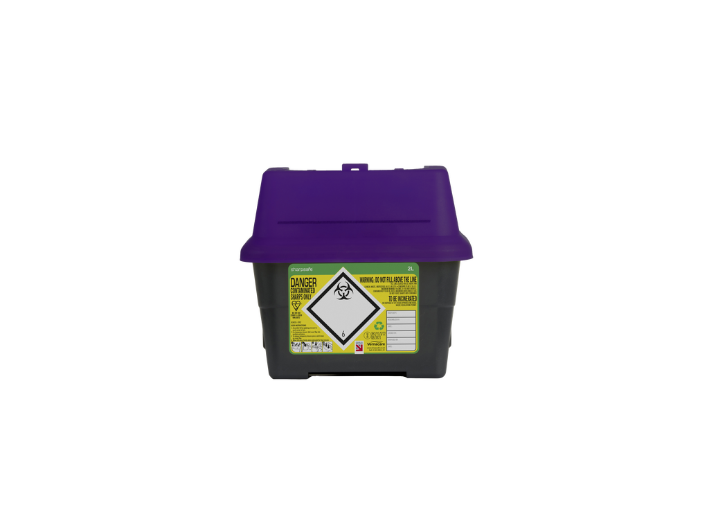 2 Litre Sharpsafe Purple Sharps Bin – UKMEDI