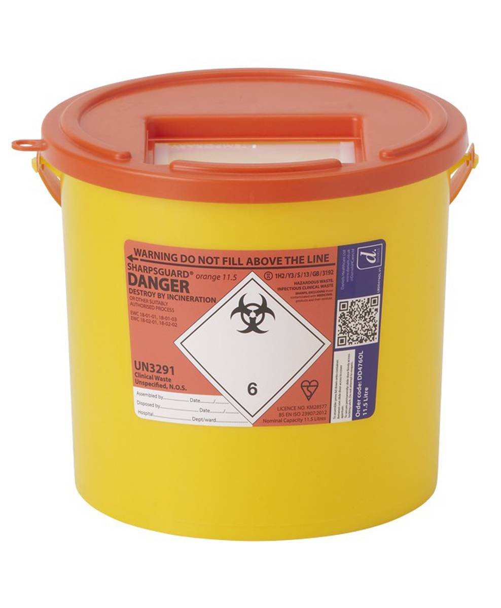 11.5 Litre Sharpsguard Orange Sharps Bin – UKMEDI