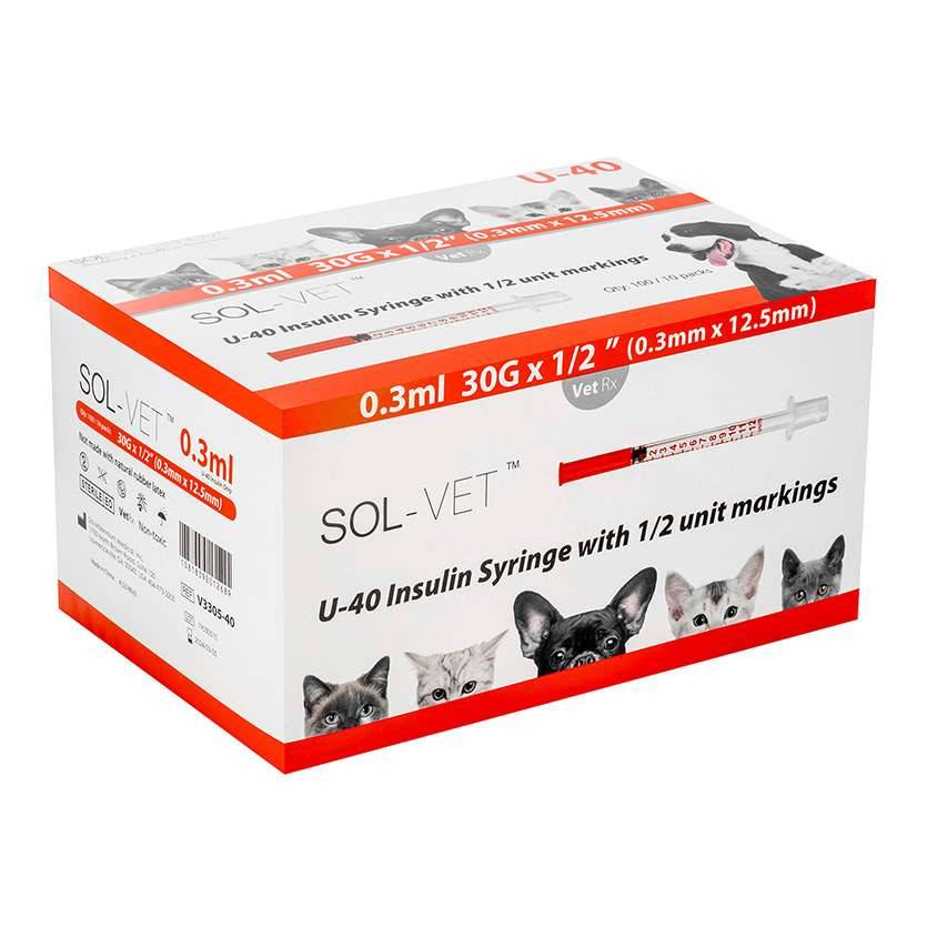 Sol-Vet 0.3ml 30g 0.5 inch U40 Syringe with Fixed Needle – UKMEDI