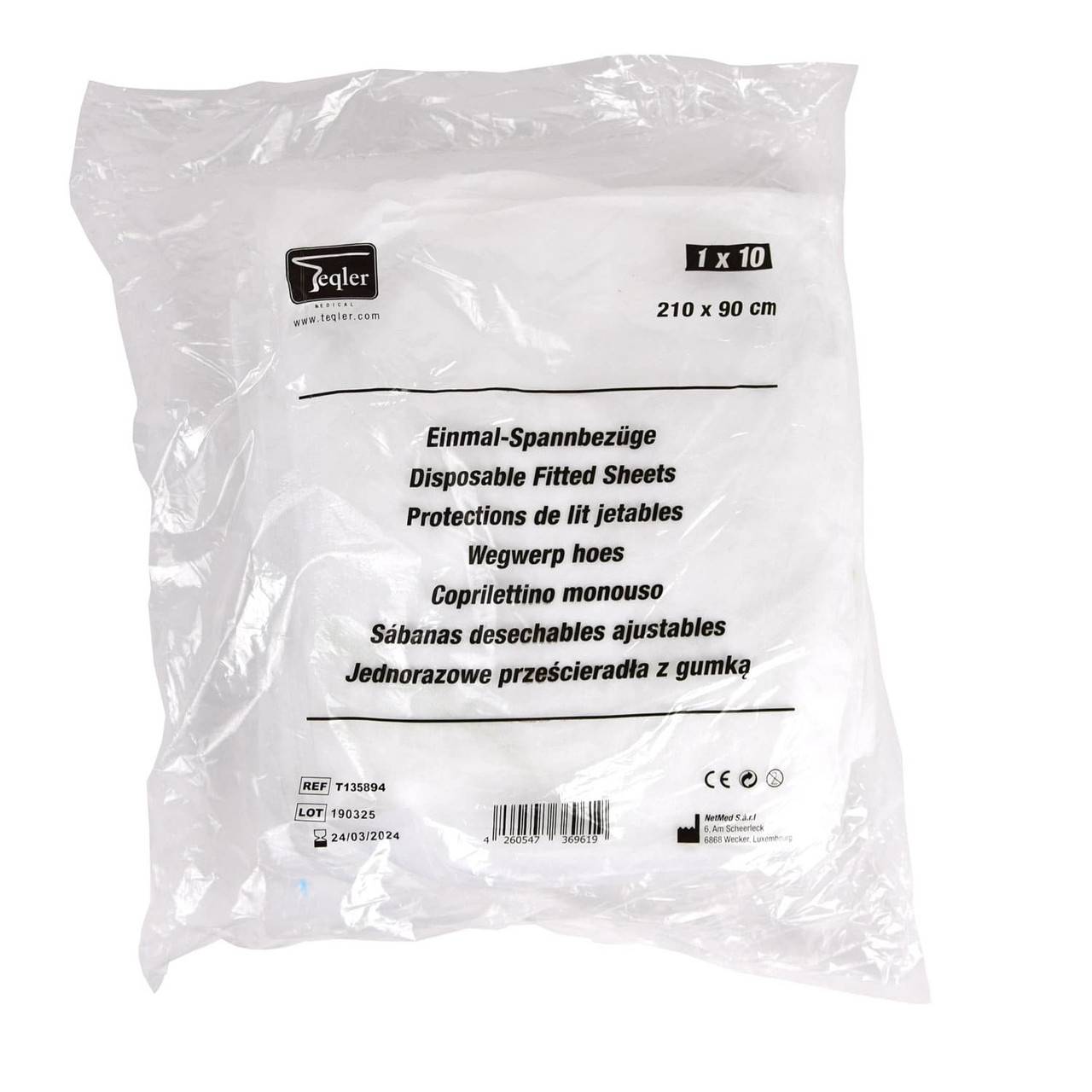 210cm x 90 cm Disposable Fitted Sheets Pack of 10 – UKMEDI