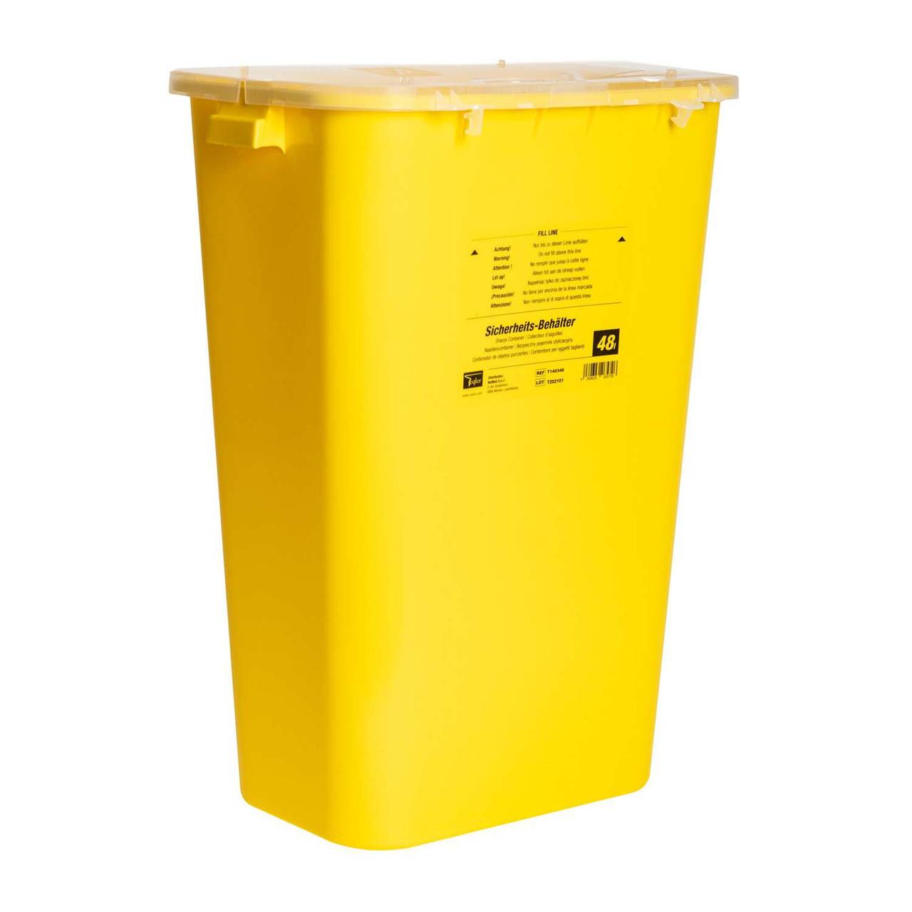 48 Litre Teqler Yellow Sharps Bin – UKMEDI